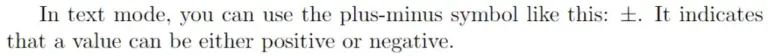 How to Typeset the Plus-Minus (±) Symbol in LaTeX? | Electricalvoice